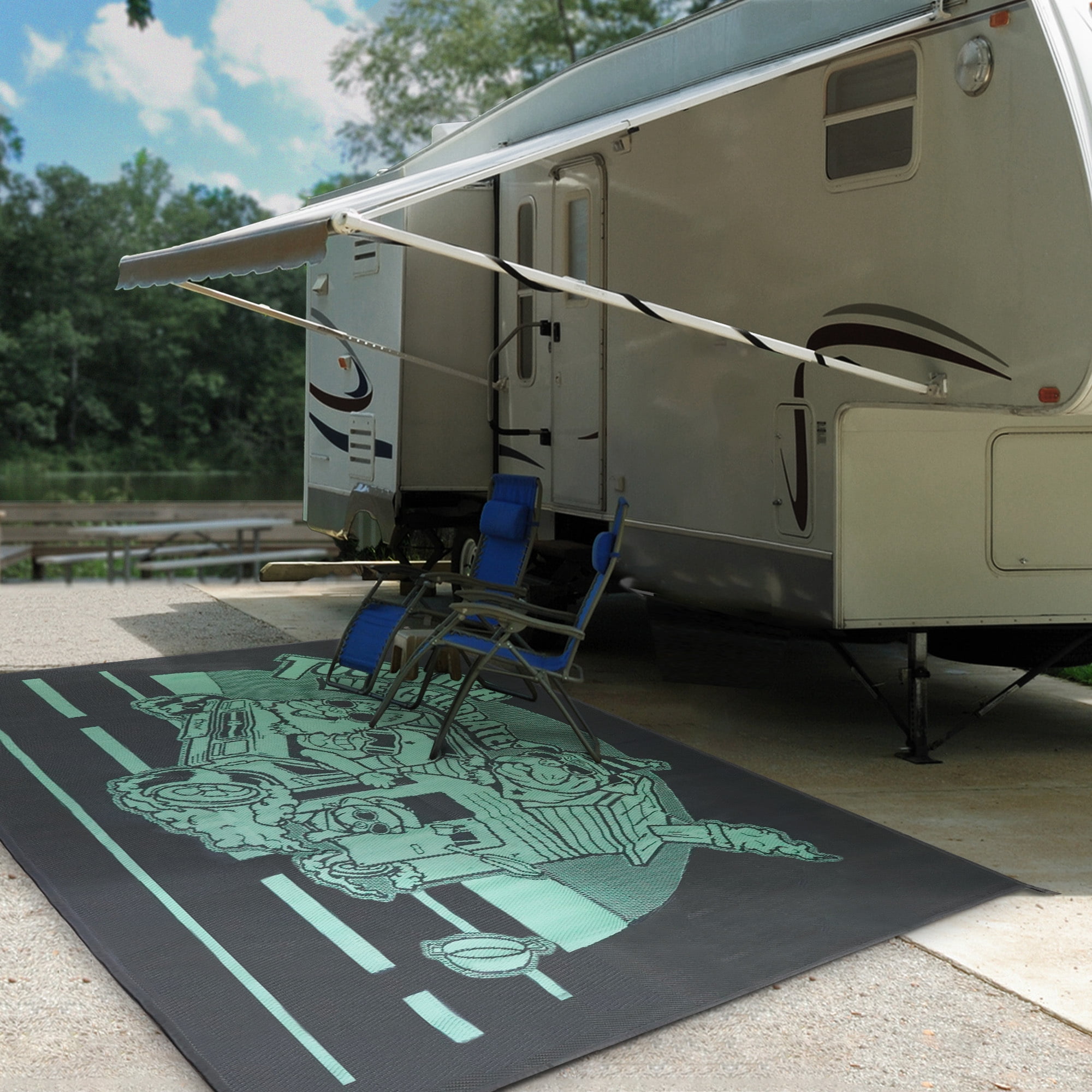 FXW Let's ROLL RV Rug – Designed for RV Adventures with Your Dogs, Full ...