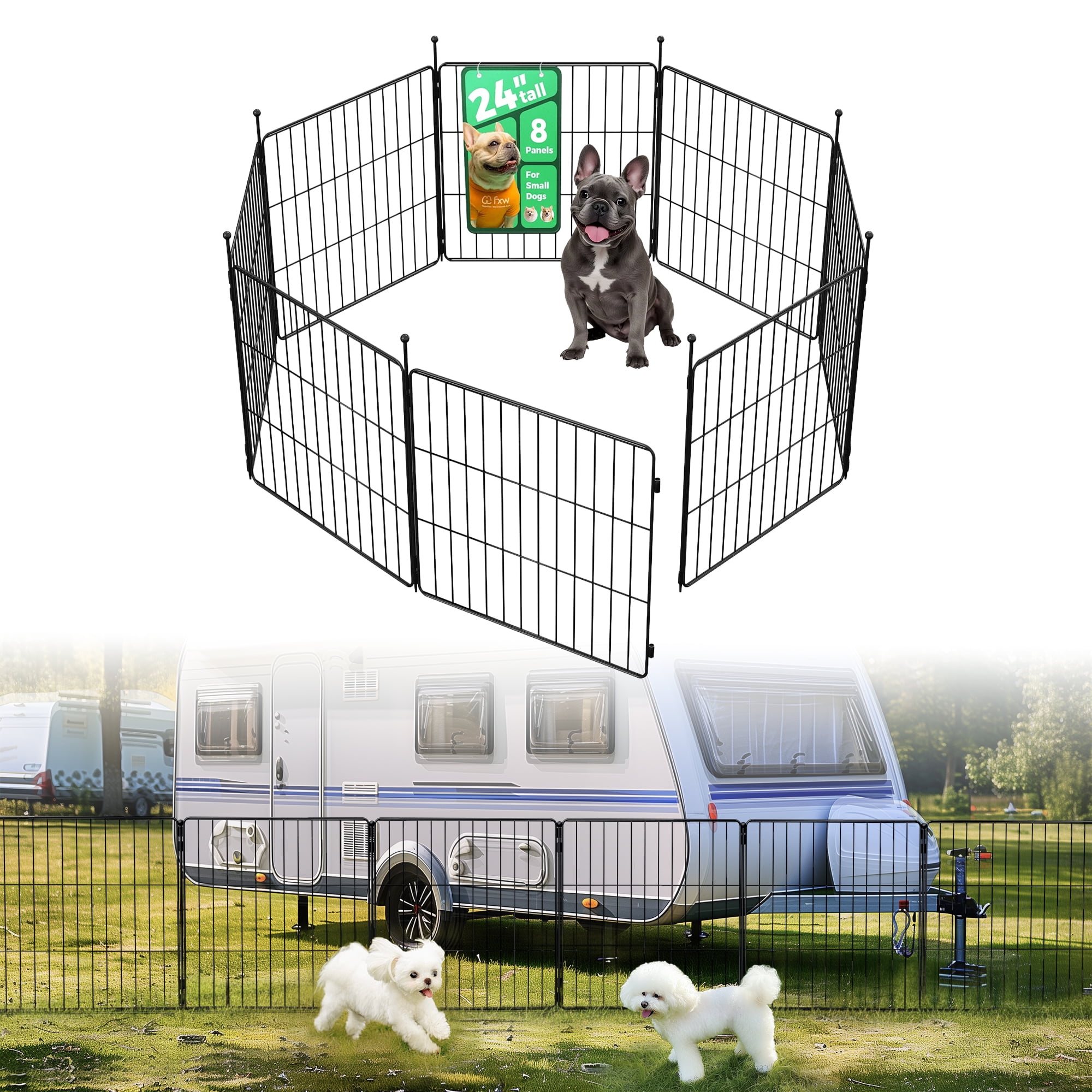 FXW MiniPaws Unleashed Dog Playpen for Yard & RV Camping, Expandable 24 ...