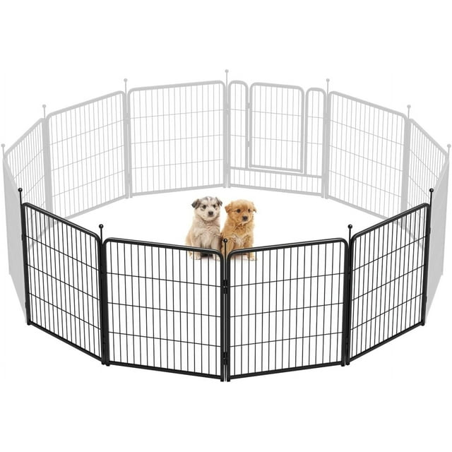 FXW Rollick Dog Playpen Outdoor, 4 Panels 32" Height Dog Fence Exercise ...