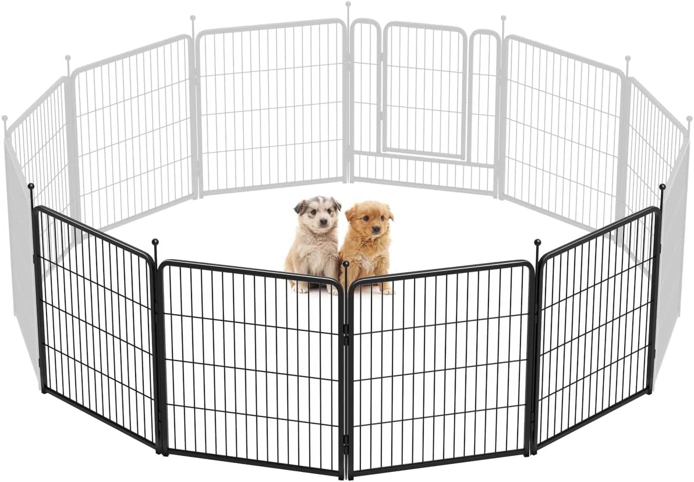 "FXW Dog Playpen Outdoor, 4 Panels 32"" Height with Small Door, Pet ...
