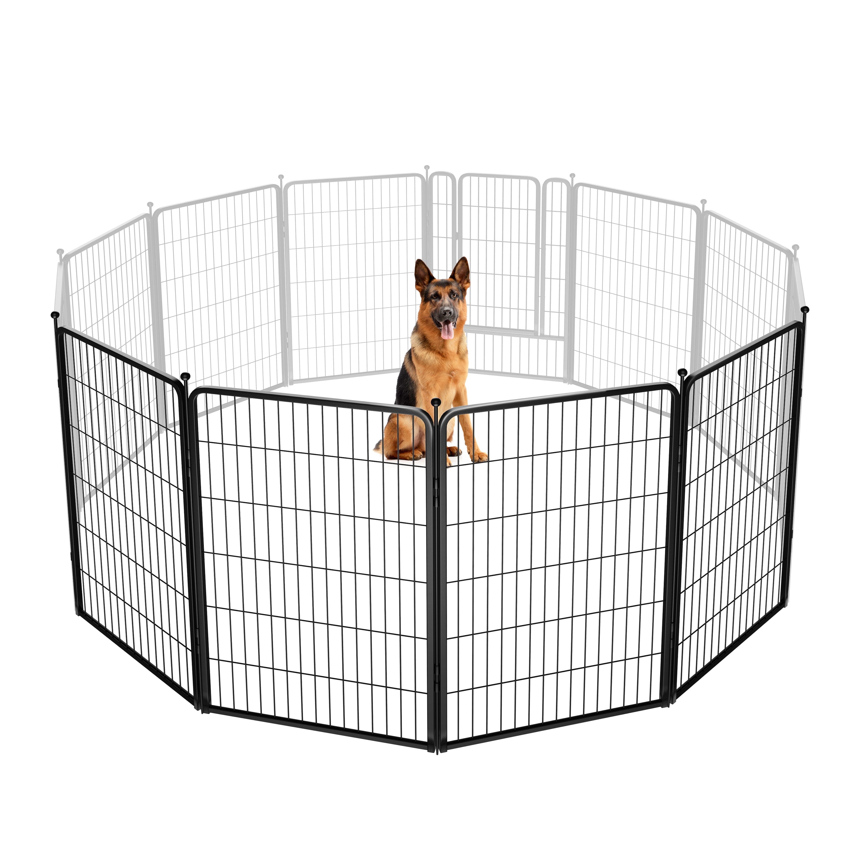 "FXW Outdoor Dog Playpen, 45"" 4 Panel Exercise Pen with Doors for Dogs ...