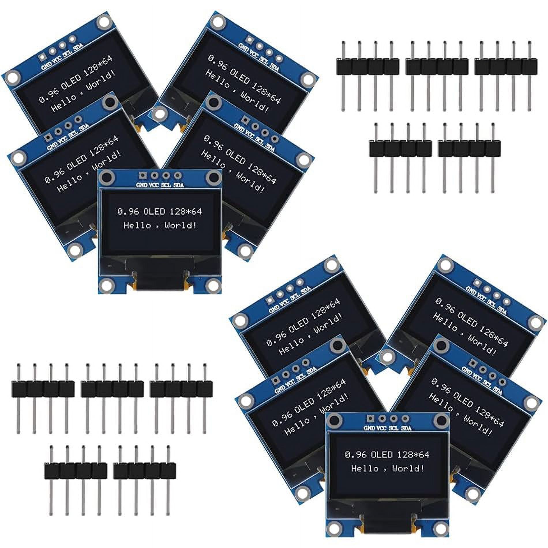 FXY#fepart 10pcs 0.96" OLED SPI/IIC I2C White/Blue/Yellow Blue 0.96 inch OLED Module 128X64 OLED ...