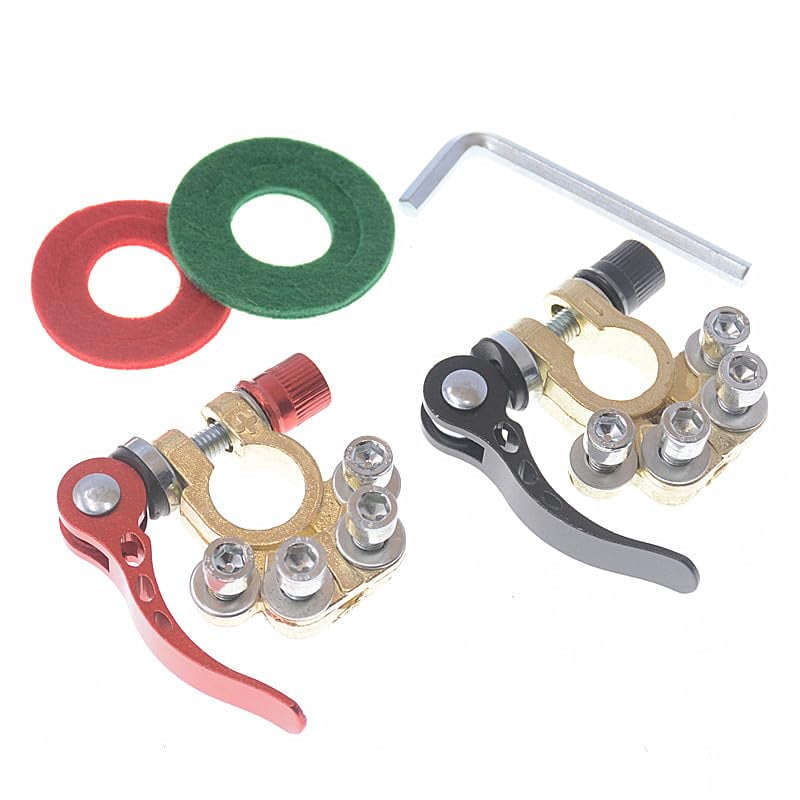 FXYBattery Terminal Connectors, 1 Set 2 Pcs 4 Way Quick Release ...