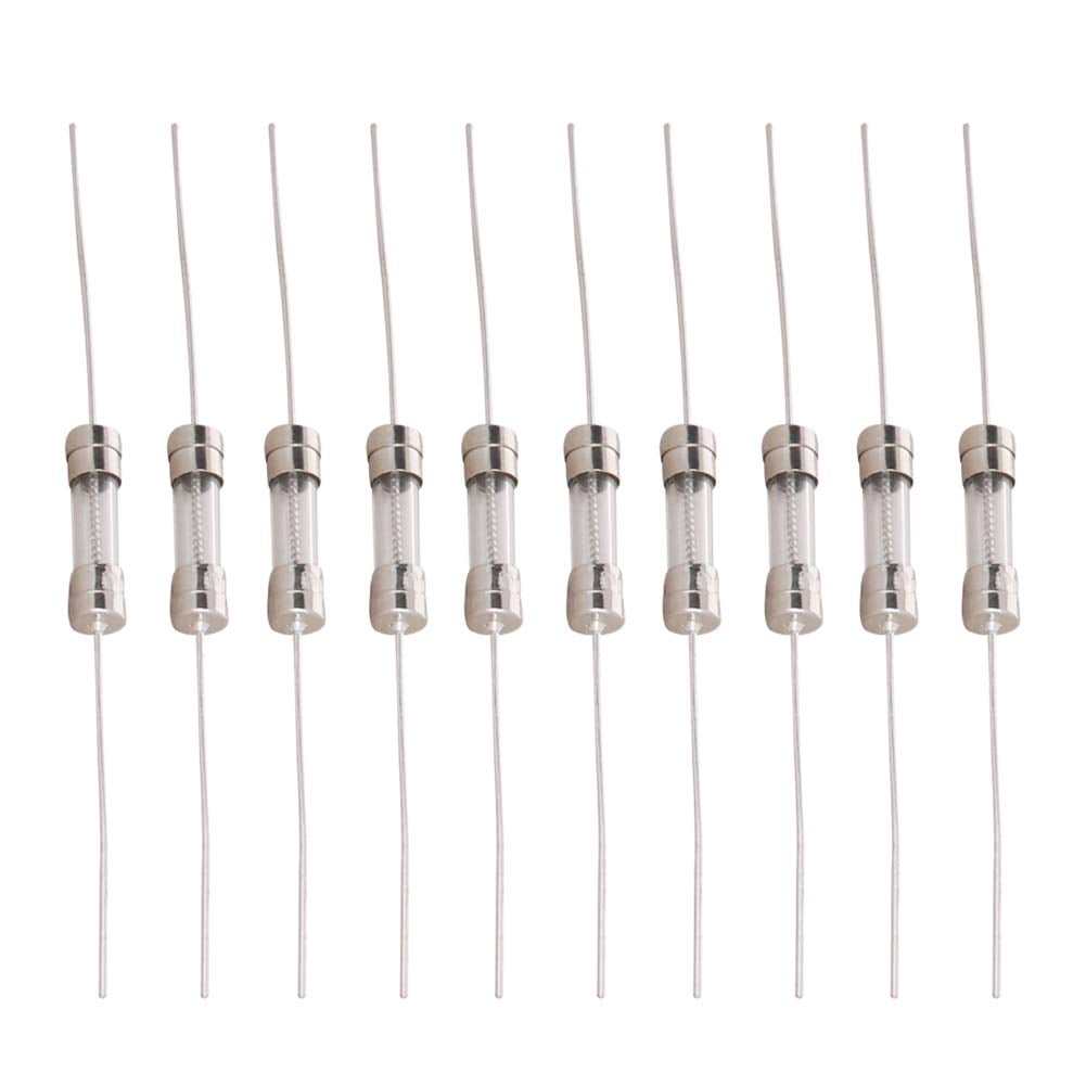 FXYGlass Tube Fuses Axial with Lead Wire Slow-Blow 5x20mm 15A 250V Time ...