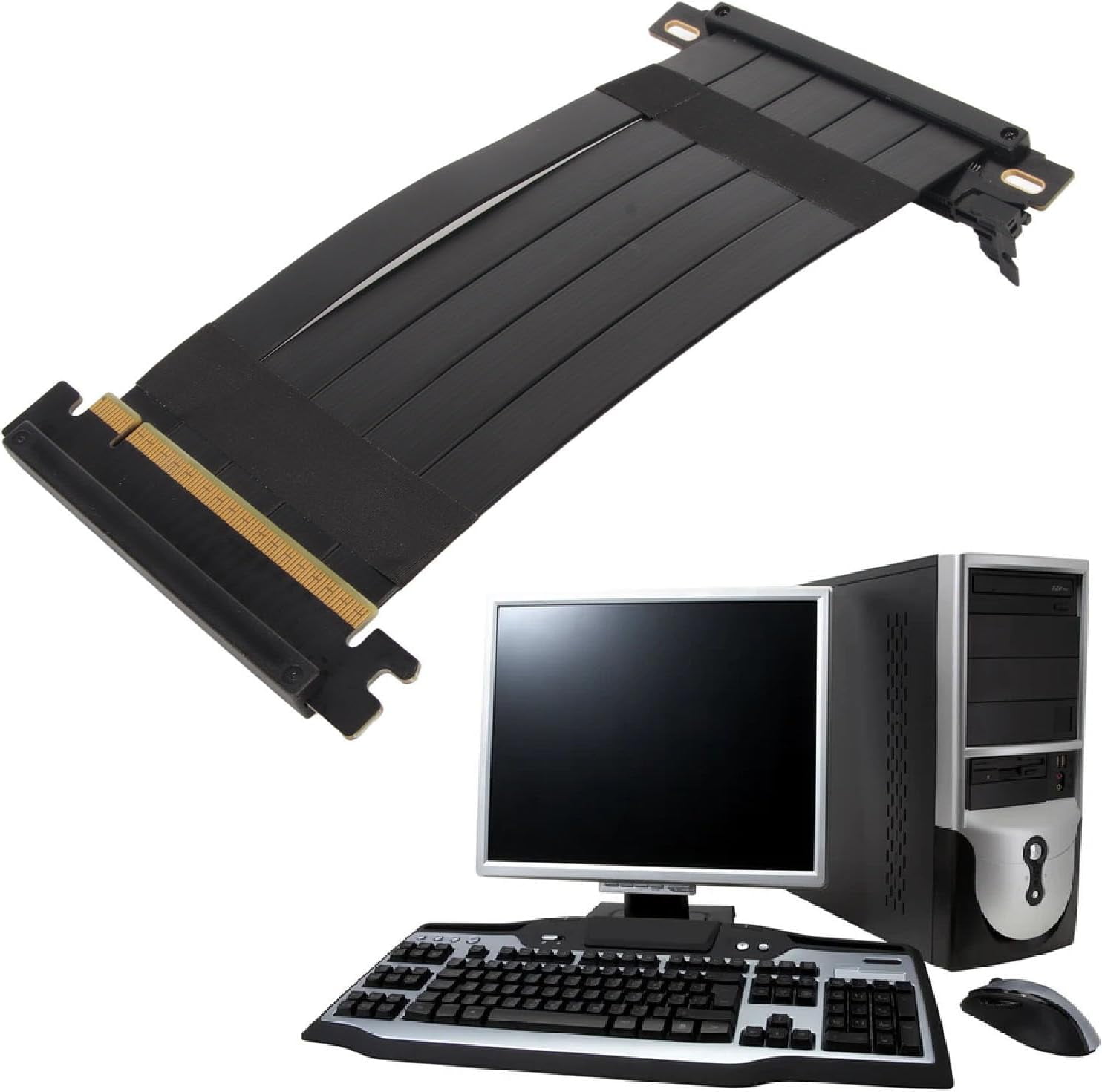 FXYPCIE 4.0 x16 Extender Riser Cable, High Speed Flex Dual Sided ...