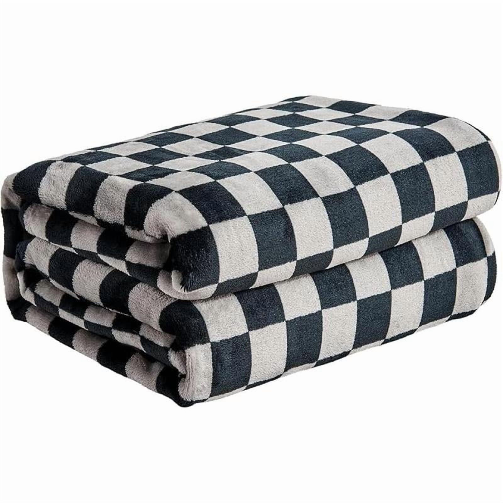 FY FIBER HOUSE Checkered Flannel Fleece Throw Blanket Soft Cozy ...