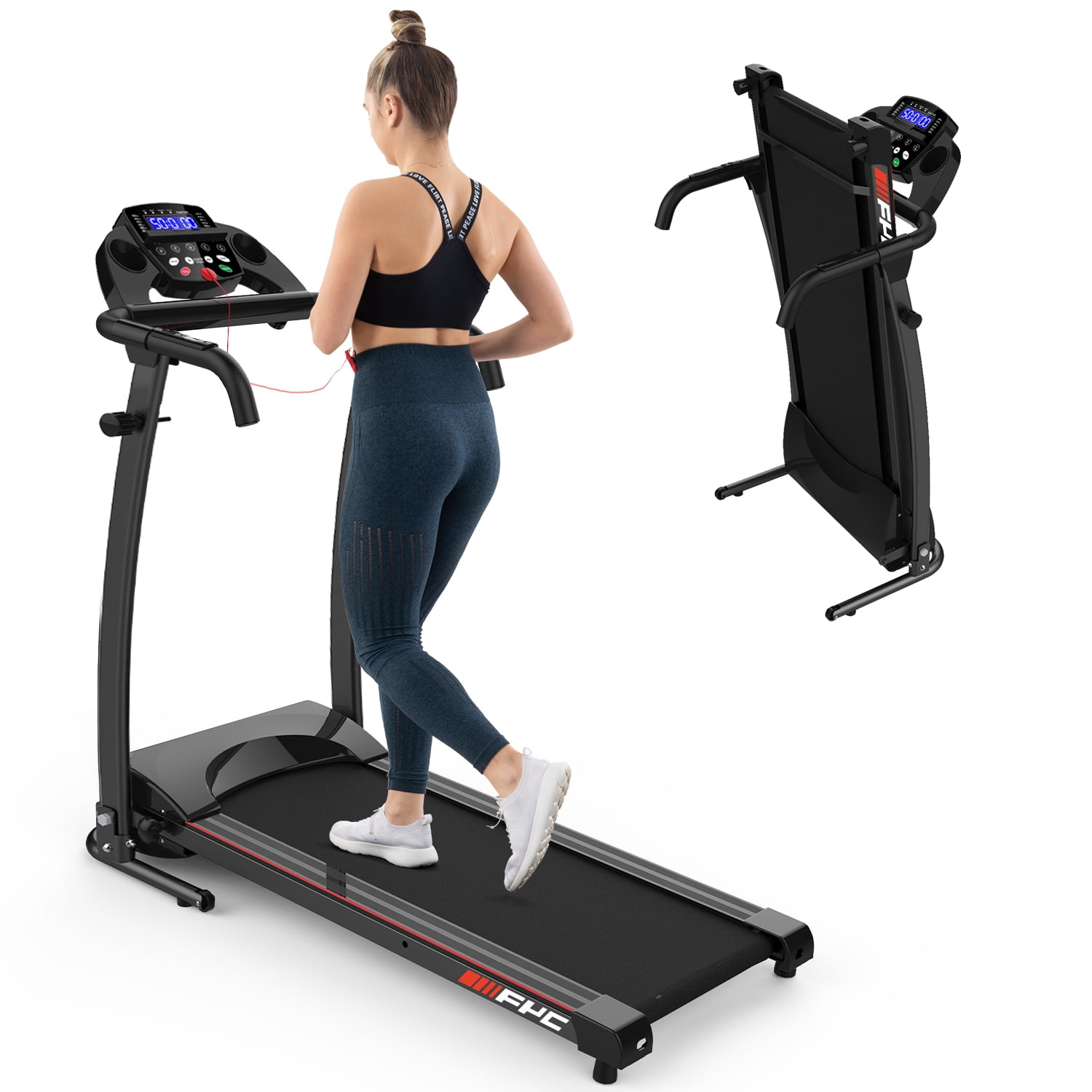 FYC 1.5HP Electric Folding Treadmill for Home, Portable Foldable ...