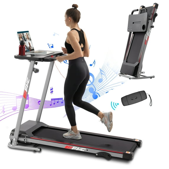 FYC 2.5HP Indoor Treadmill - Collapsible Desk, Compact Electric Running ...