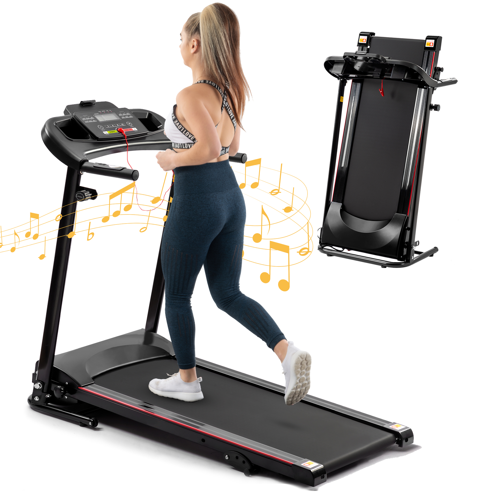 Sunny Health & Fitness Home Exercise Treadmill Machine w/ High Weight ...