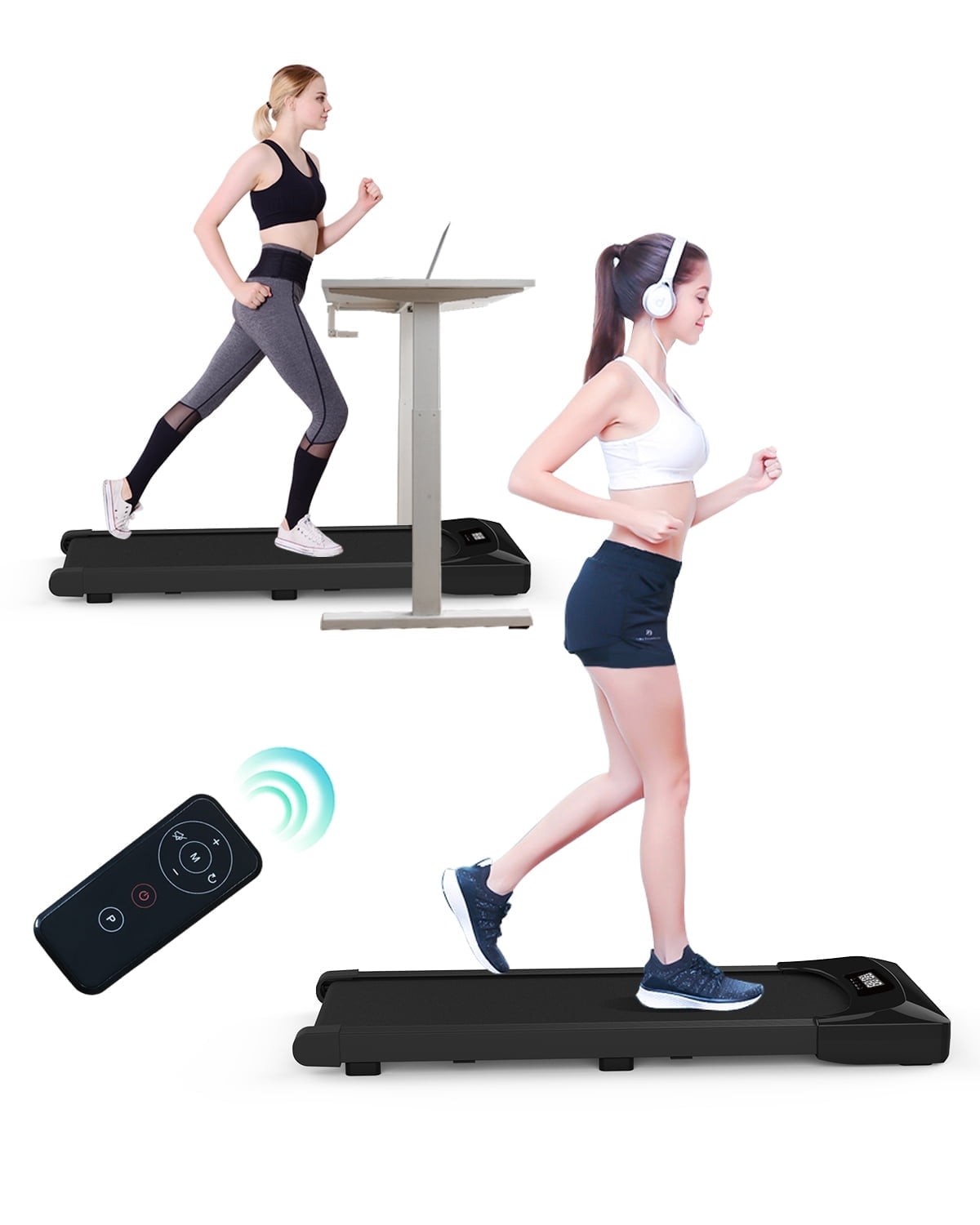 FYC 2.5HP Under Desk Electric Treadmill, Compact with Remote/LED ...