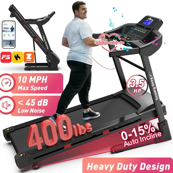 FYC 400LBS Capacity 3.5 HP Treadmill with 15% Auto Incline for Home ...