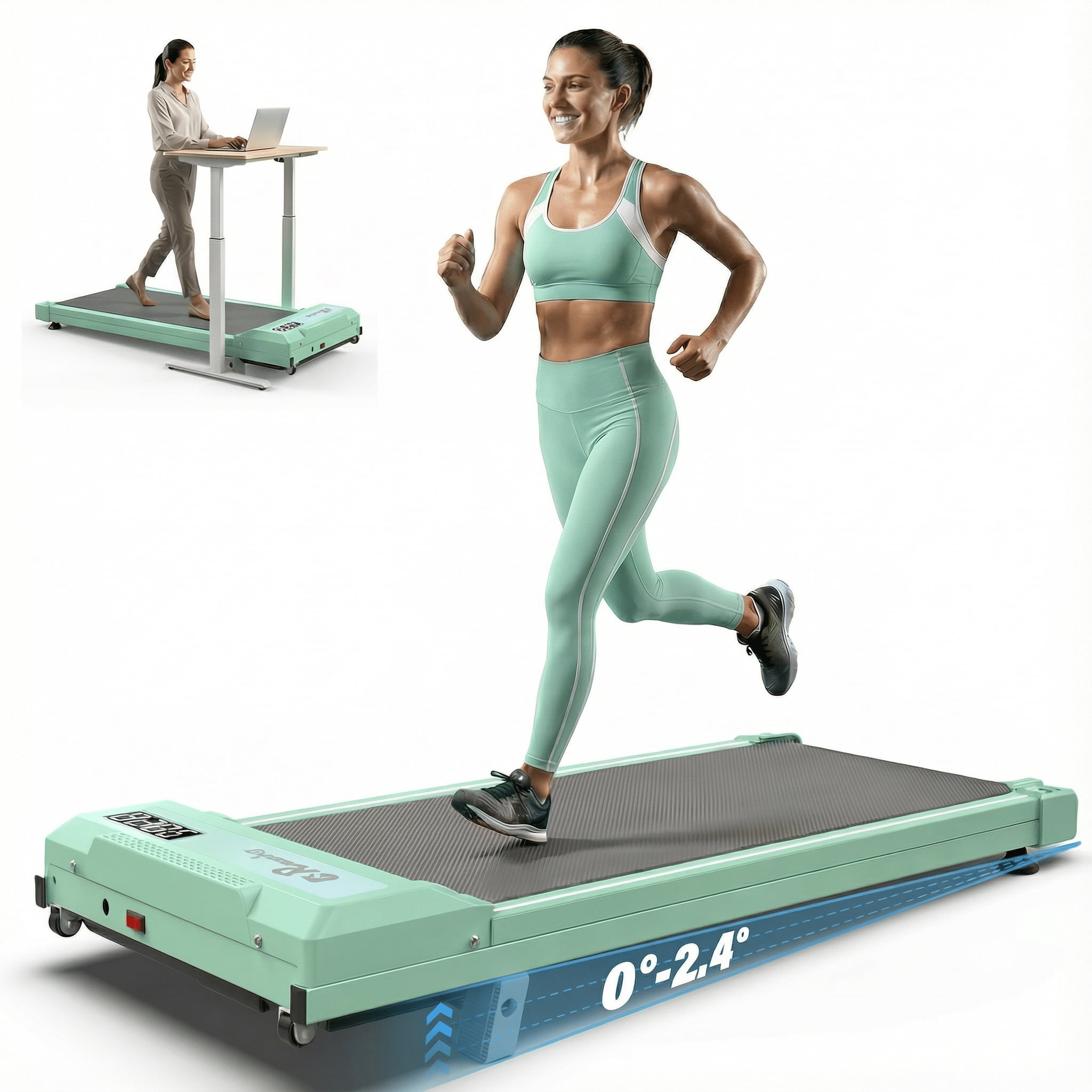 FYC Walking Pad Treadmill with Incline - 4 in 1 Under Desk Home ...