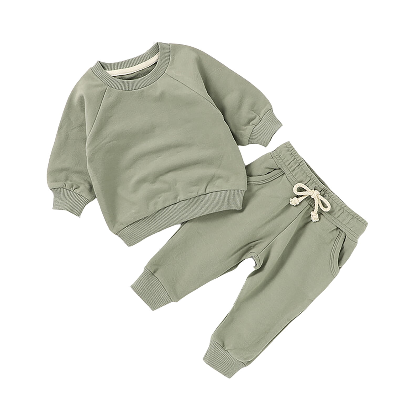 FYDUU Baby Boy Fall Clothes Children's Solid Color Long Sleeve Crewneck ...