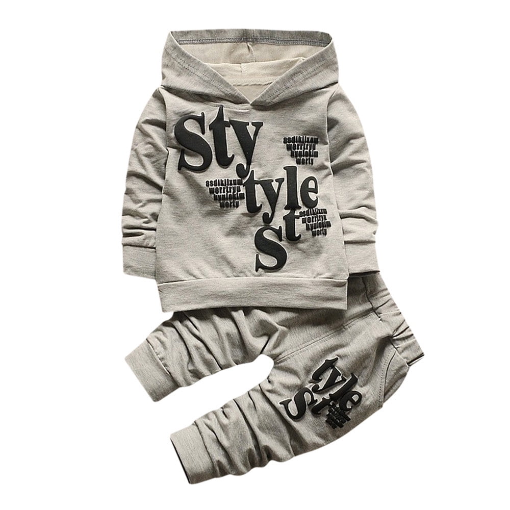 FYDUU Baby Boy Fall Winter Clothes Toddler Baby Boy Clothes 2Pcs Letter ...