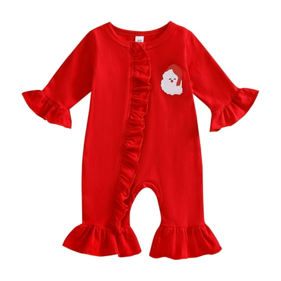 FYDUU Baby Girl Clothes Christmas Jumpsuit Soft Infant One-Piec Outfit ...