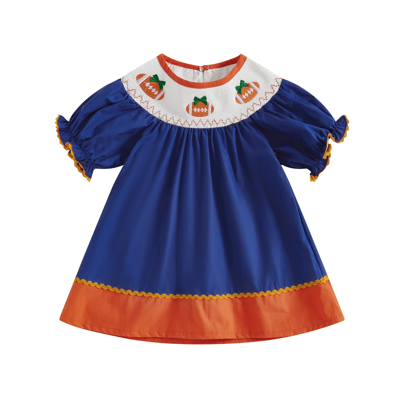 FYDUU Baby Girl Flower Dress Girls Dresses Floral Embroidery Sleeve ...