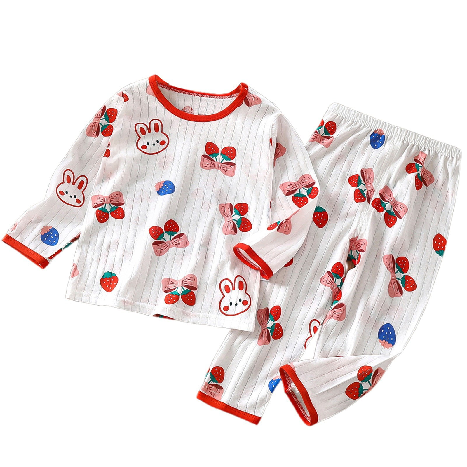 FYDUU Boys Pajama Sets Snug Fit Cartoon Print Kids Homewear Summer Long Sleeve Pants Pajama Set ...
