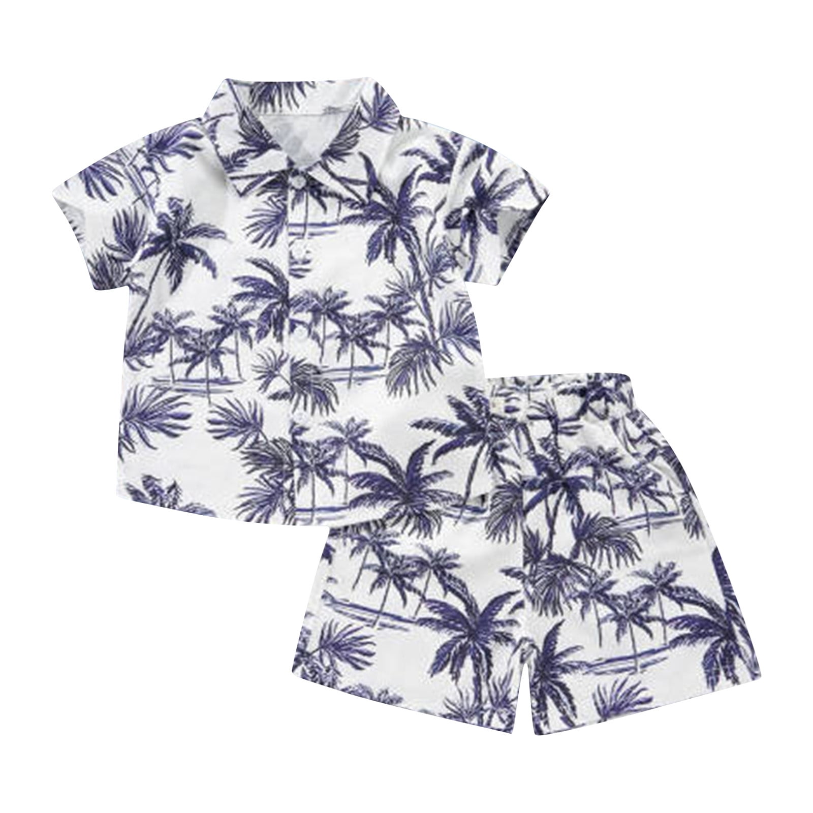FYDUU Boys Toddler Boy Summer Clothes Boys Hawaiian Outfit 2Pcs Set ...