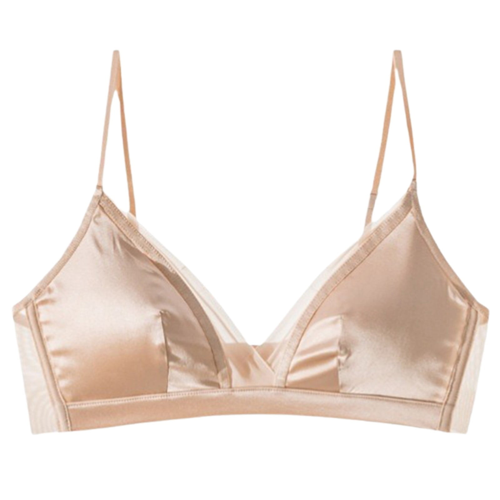 FYDUU Bralettes for Women Sexy Silk Bra Soft Smooth Double Sided Cup ...