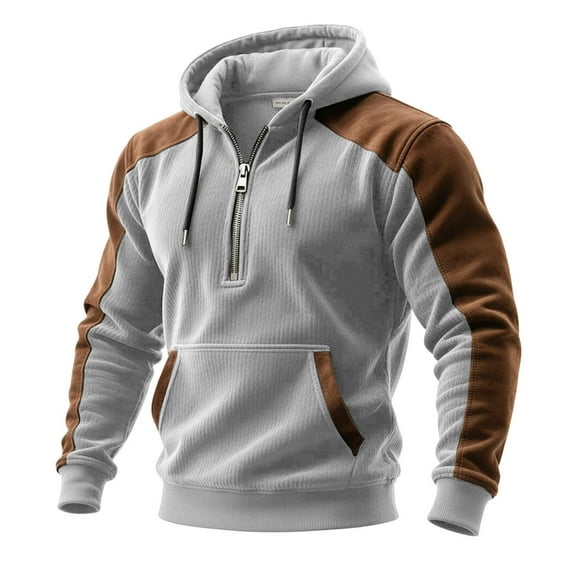 FYDUU Cargo Hoodies For Men Tactical Sweatshirt Quarter Zip Cargo ...