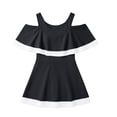 FYDUU Girls One Piece Swimsuit Off The Shoulder Swimwear With Ruffle ...