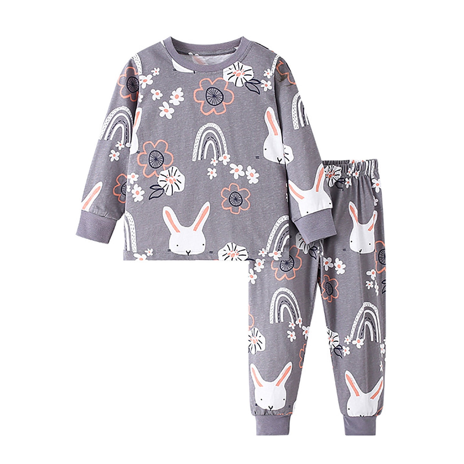 FYDUU Girls Valentines Day Outfit Kids Homewear Set Girls Pajamas ...