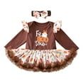 FYDUU Halloween Baby Girl Outfit Set Cute Pumpkin Long Sleeve Dress With Shoes 3 Piece For ...