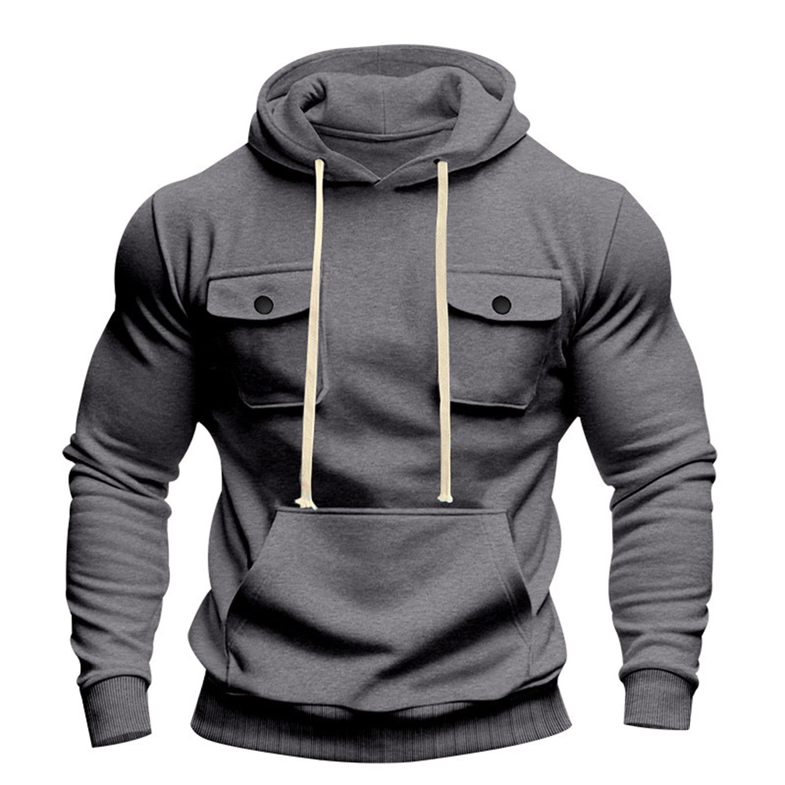 FYDUU Heavyweight Hooded Sweatshirt Outdoor Workwear Jacket With Roomy ...