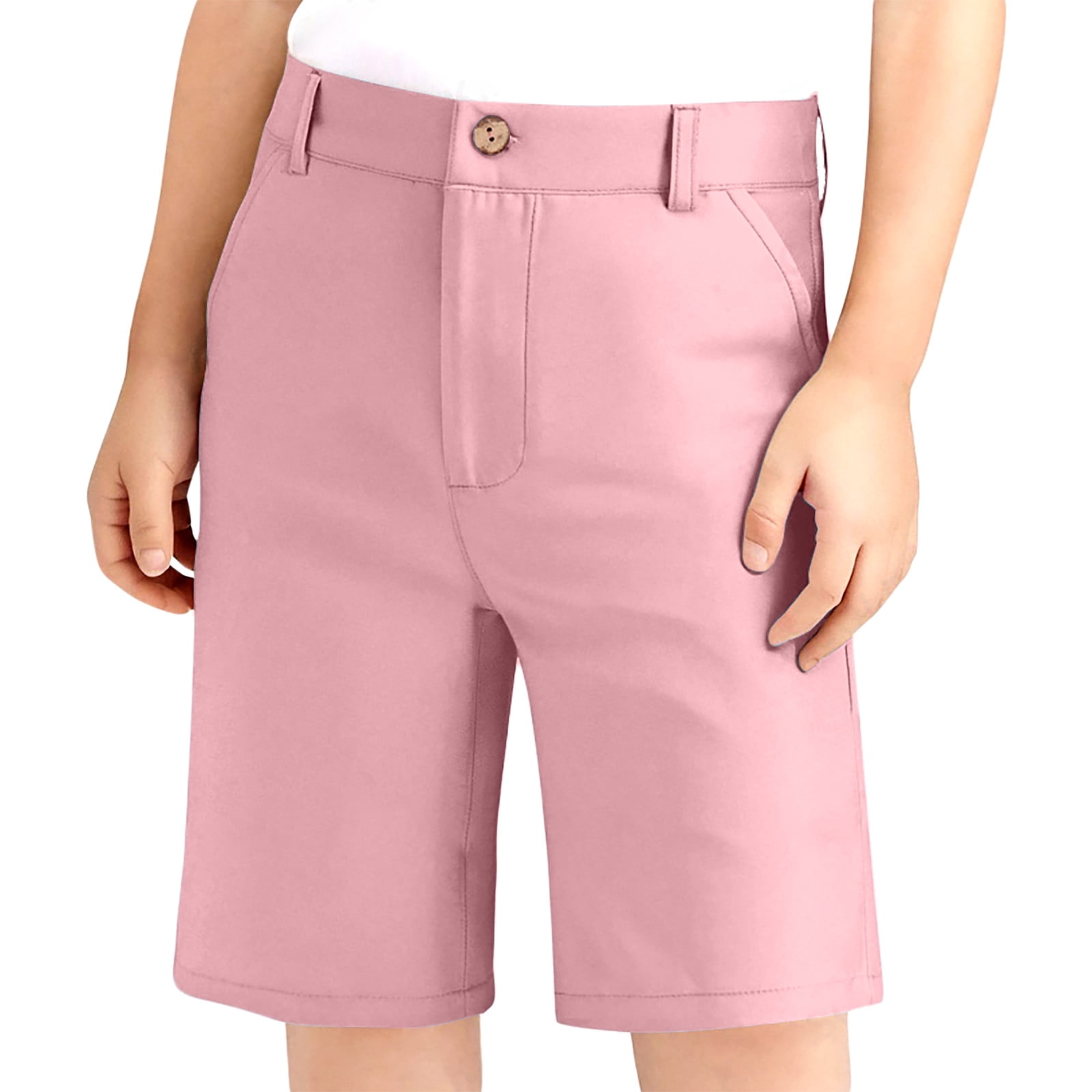 FYDUU Kids Boys' Girls Adjustable Waist Stretch Flat Front Shorts For ...