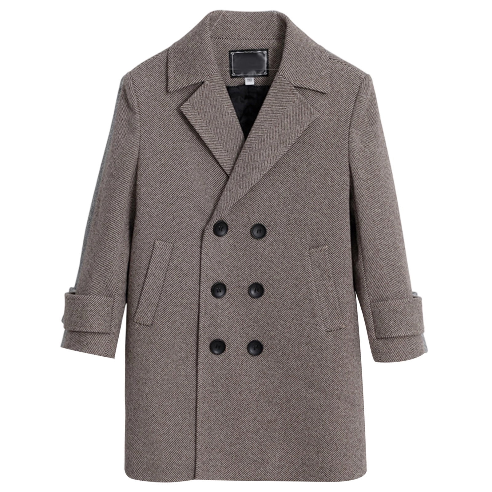 FYDUU Kids Double Trench Coat Boys Classic Peacoats Dress Coats Classic ...