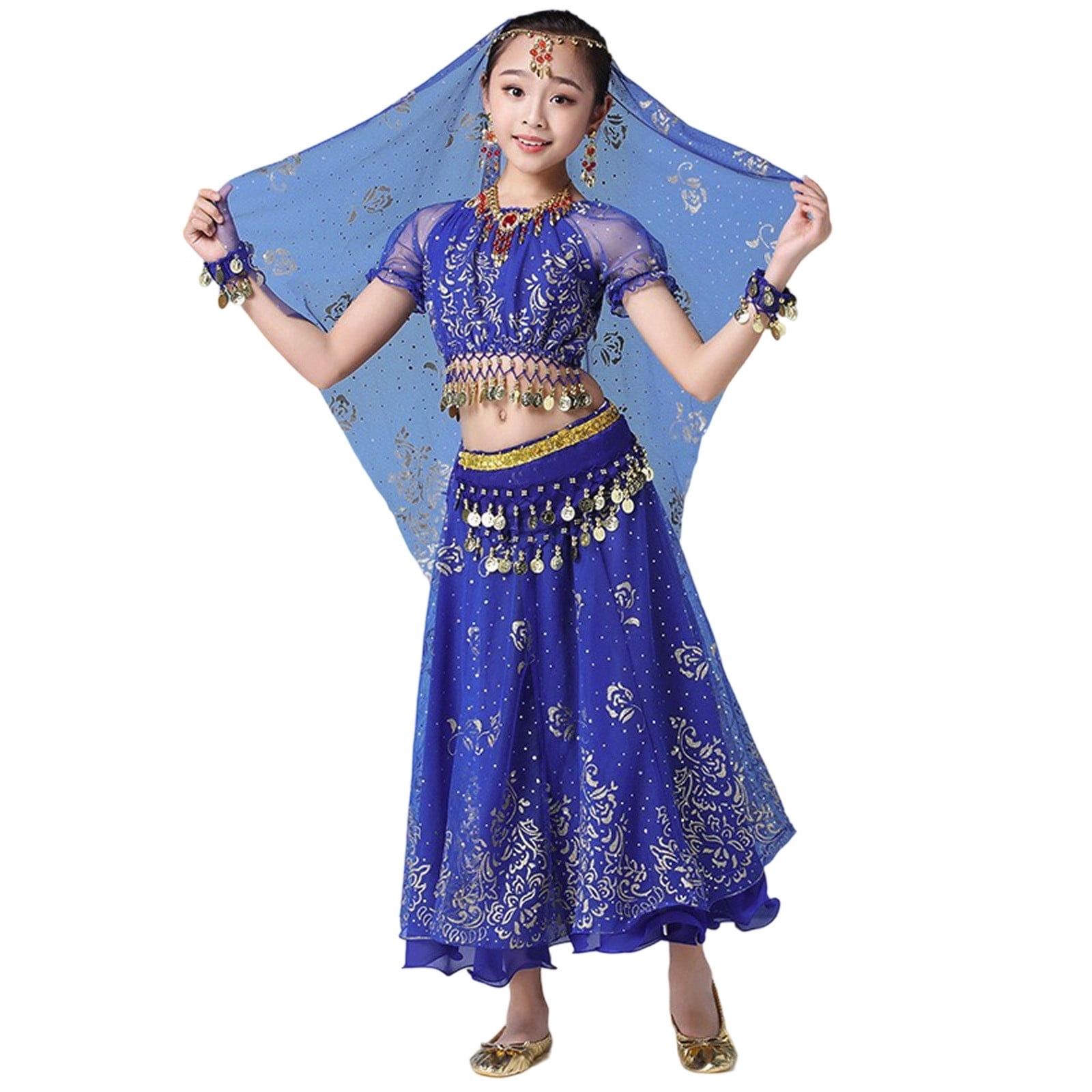 FYDUU Kids Girls Belly Dance Outfit Girl Belly Dance Sequin Dance ...
