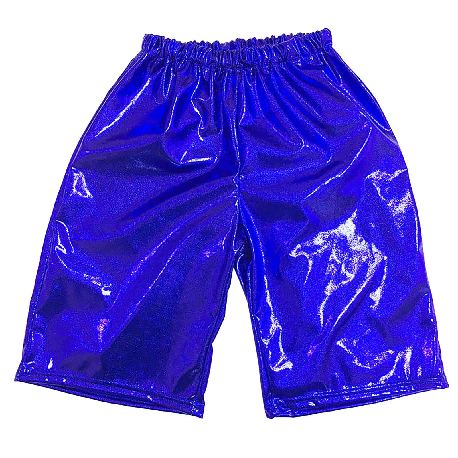 FYDUU Kids Relaxed Fit Pant Girls Metallic Shorts Dance Outfits Shiny ...