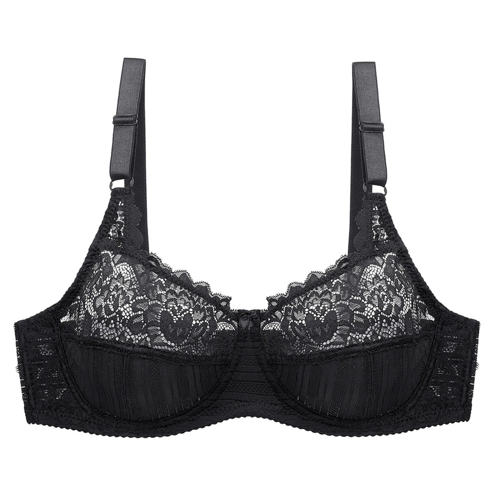 FYDUU Lace Bralettes For Women Sheer Push Up Bras Thin Plus Size ...