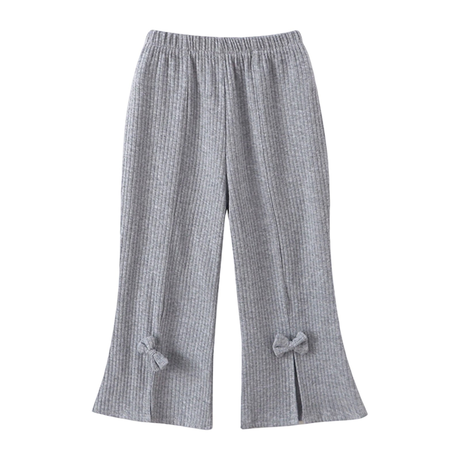 FYDUU Little Girl Uniform Pants Girls Flare Pants Spring Autumn Ribbed ...