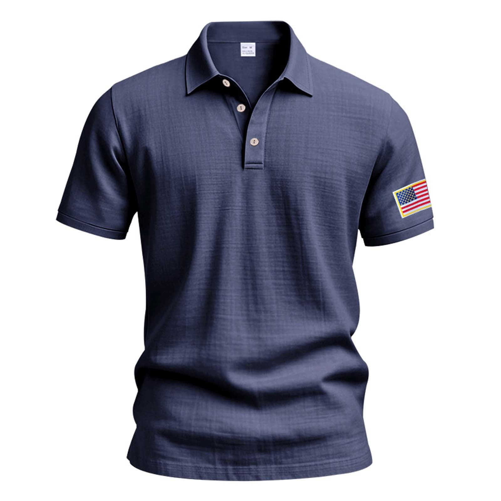 FYDUU Men's Vintage Polo Shirts Mens Summer Trendy Short Sleeve Polo ...