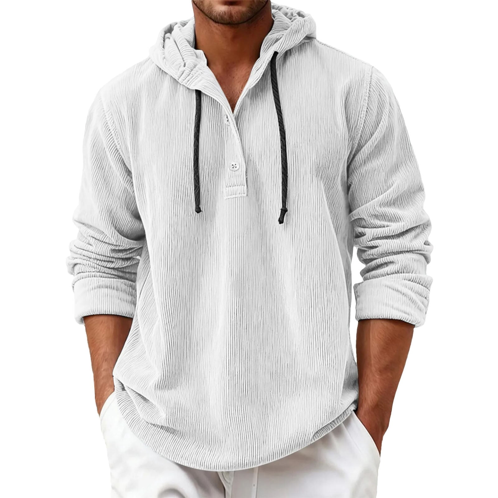 FYDUU Mens Pullover Hoodie Hooded Sweatshirt Casual Long Sleeve Shirts ...