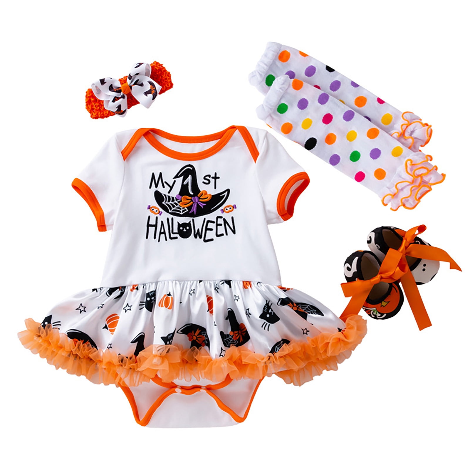 FYDUU Baby Girl Halloween Outfits Baby Girls Witch Hat Dress Set Cute ...