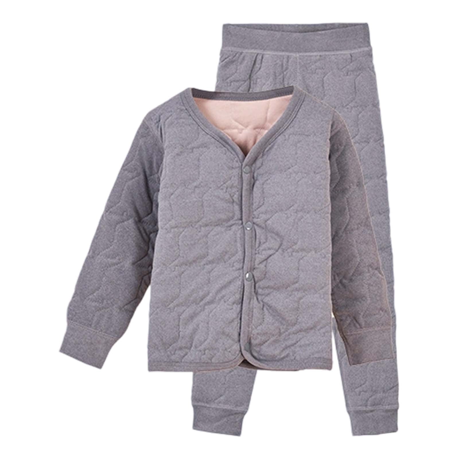 FYDUU Pajamas Set For Girls Winter Thermal Underwear For Kids Fleece ...