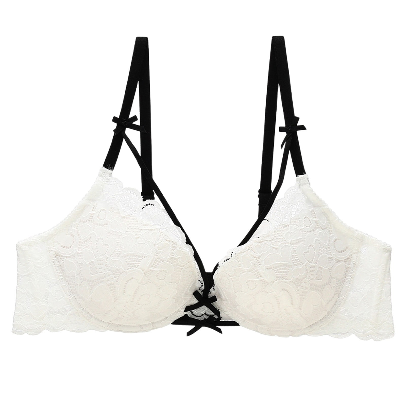 FYDUU Sports Bras for Women Sexy Hollow Lace Bras Small Chest Gathered ...