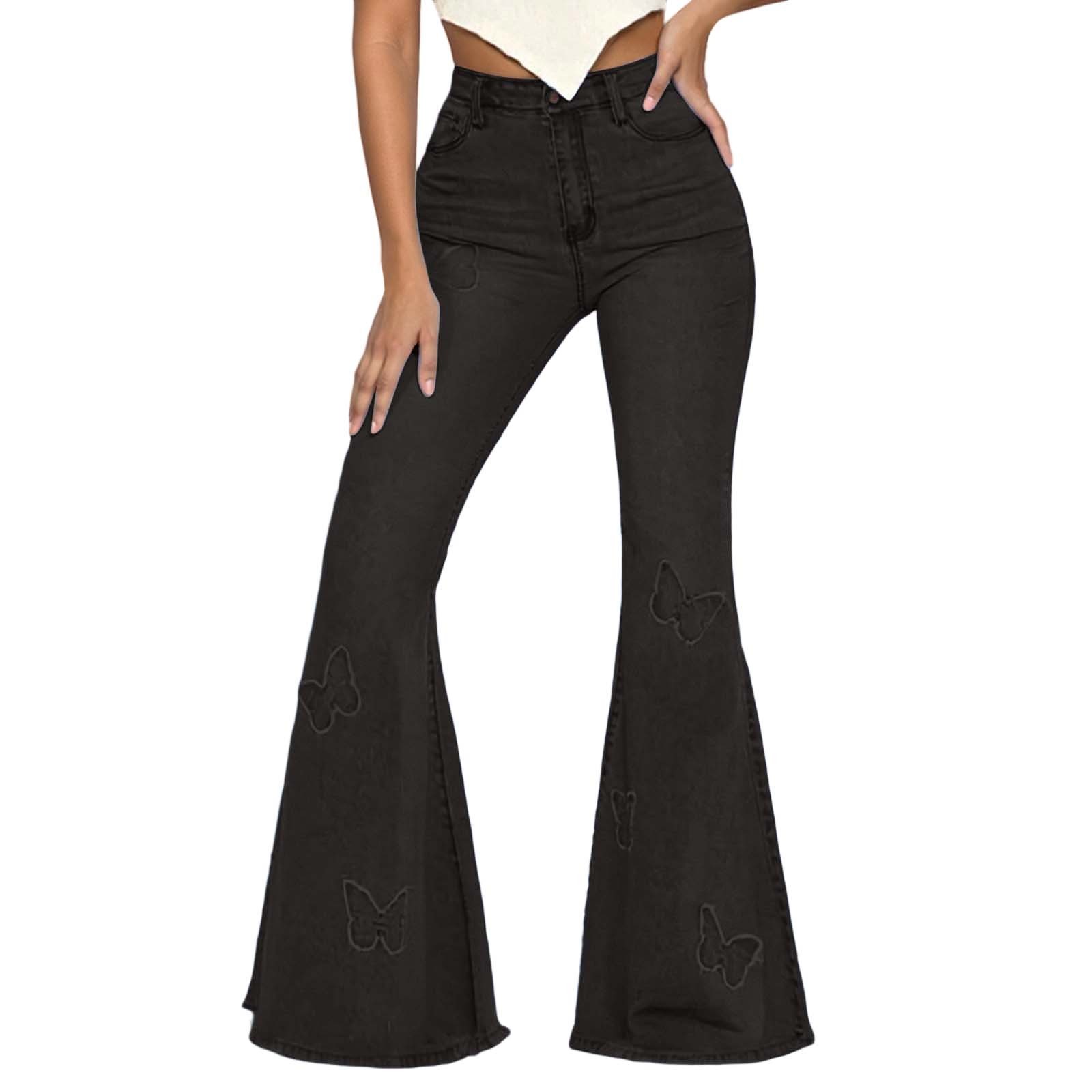FYDUU Stylish Flare Jeans For Women Bell Bottom Jeans Slim Fit Stretch ...