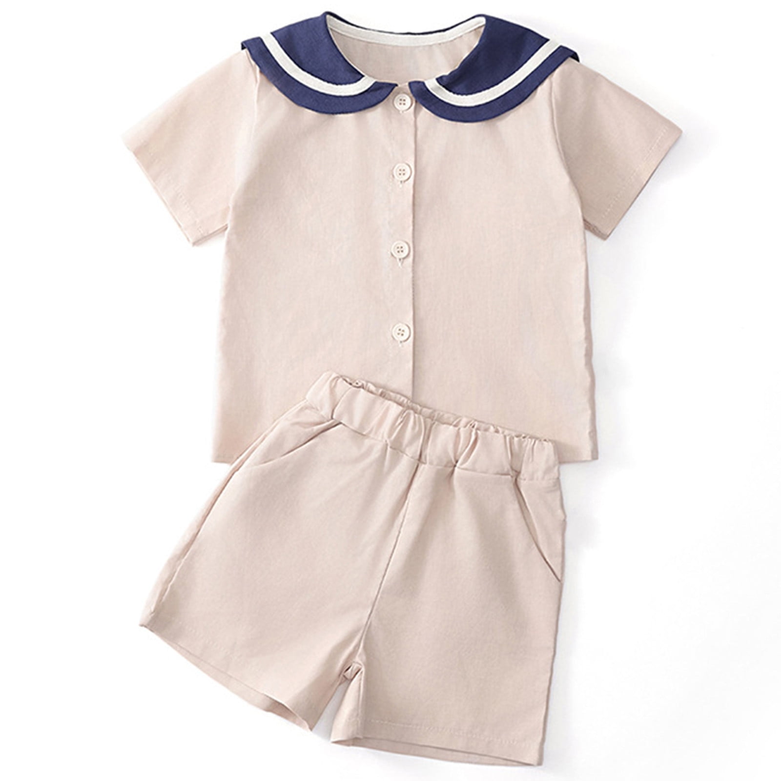 FYDUU Toddler Baby Boy Summer Clothes Boys Outfits Set Linen Short ...