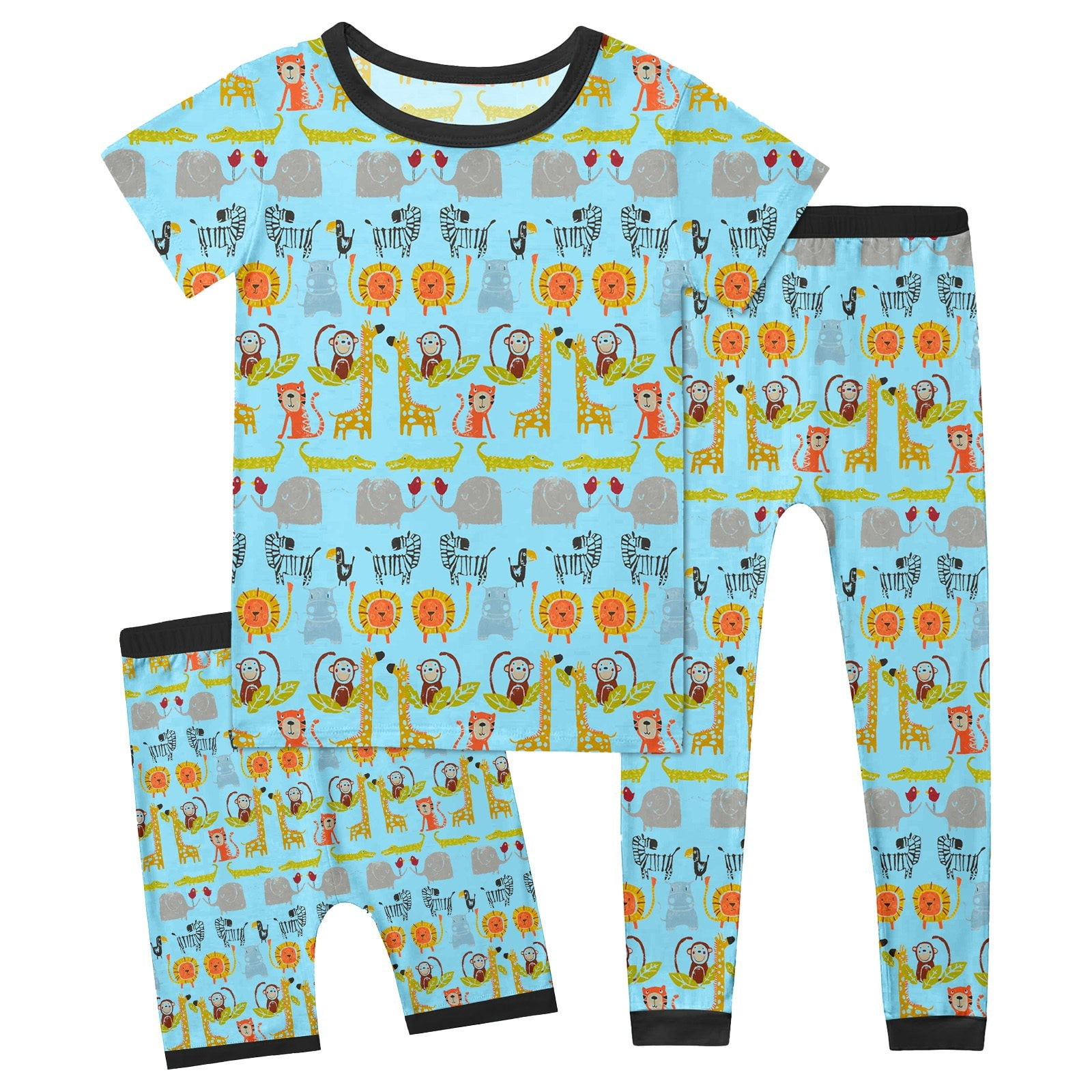 FYDUU Toddler Boys Pajamas Set Kids 3-Piece Pajama Sets Boys Girls ...