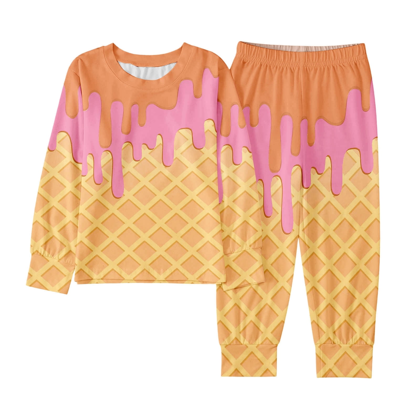 FYDUU Toddler Kid Boy Clothes Boys Outfits & Sets Ice Cream Print Long ...