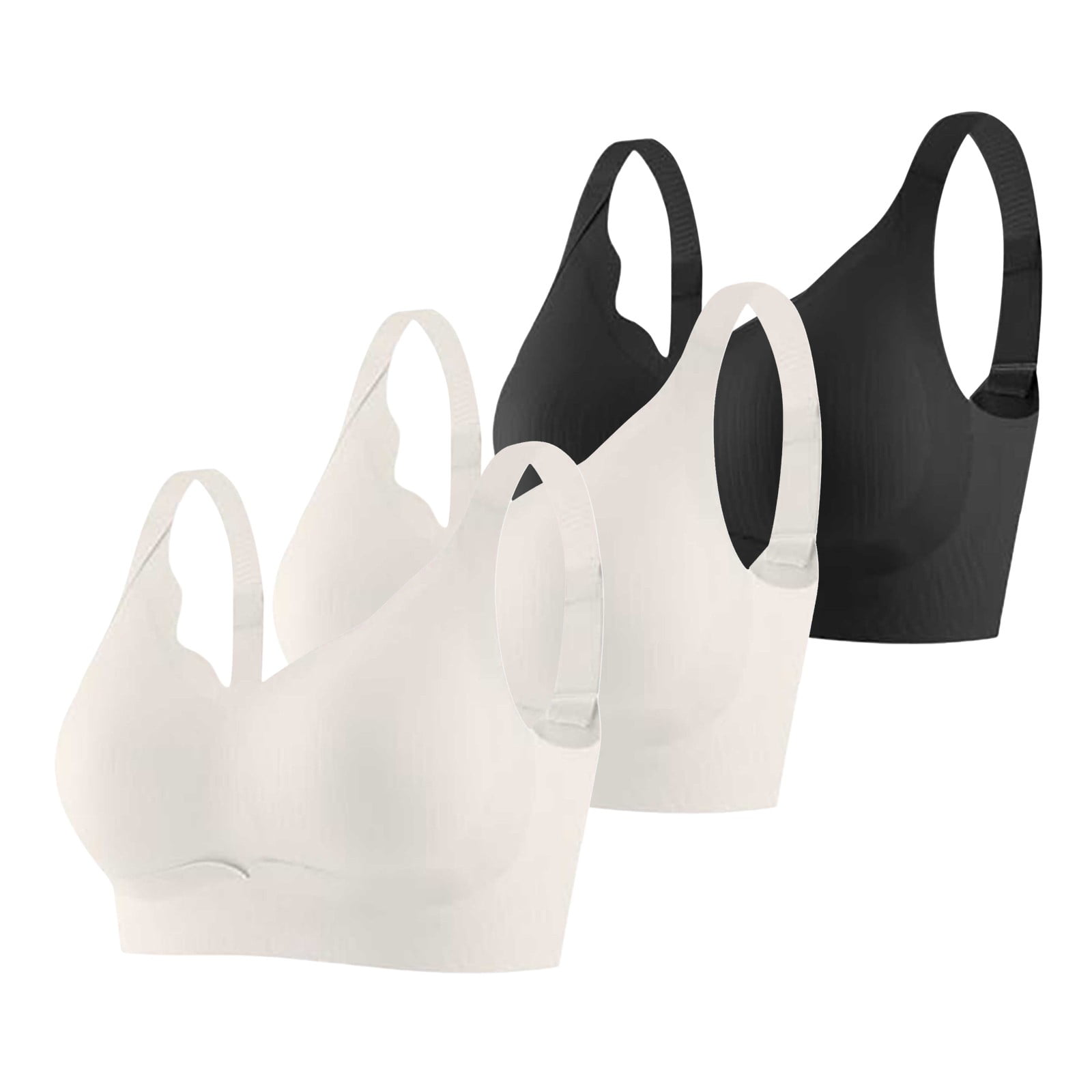 FYDUU Wireless Bras For Women Seamless Comfort Bra 3 Piece Set ...