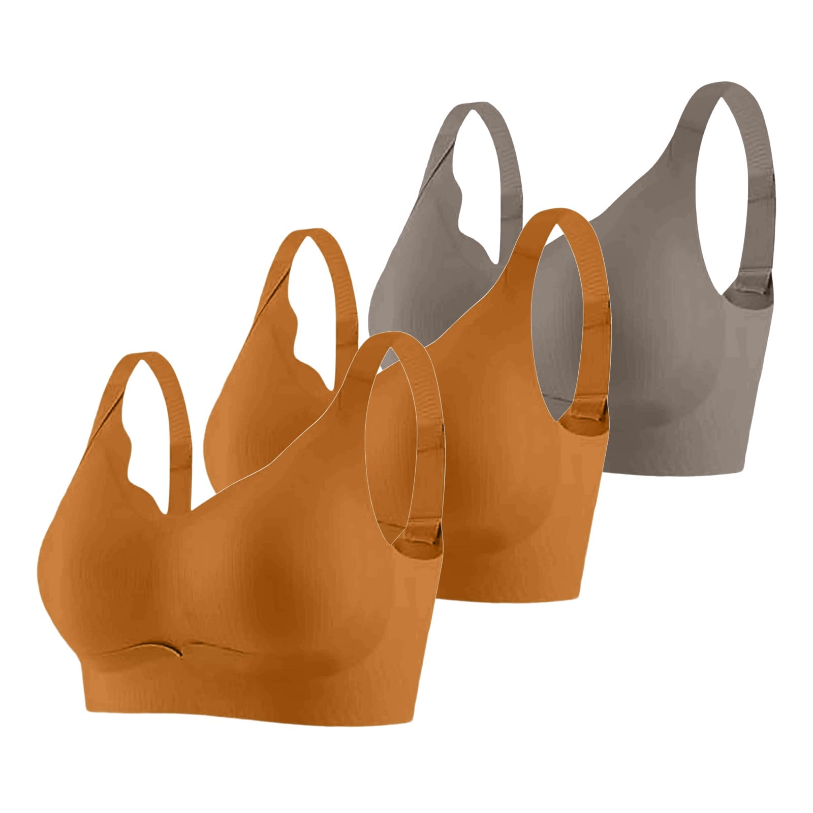 FYDUU Wireless Bras For Women Seamless Comfort Bra 3 Piece Set ...