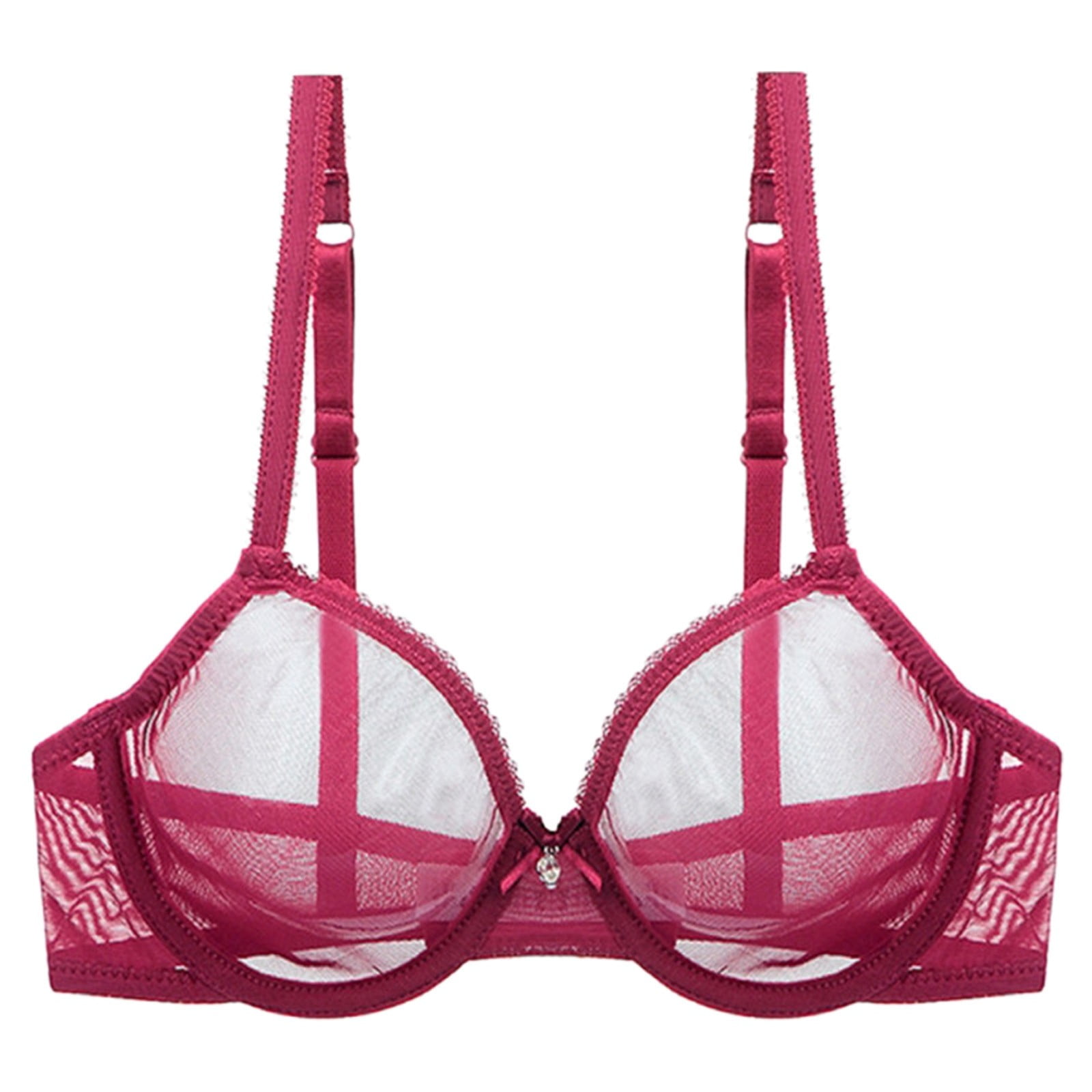 FYDUU Women's Minimizer Bras Fully See Through Women's Underwear Mesh ...