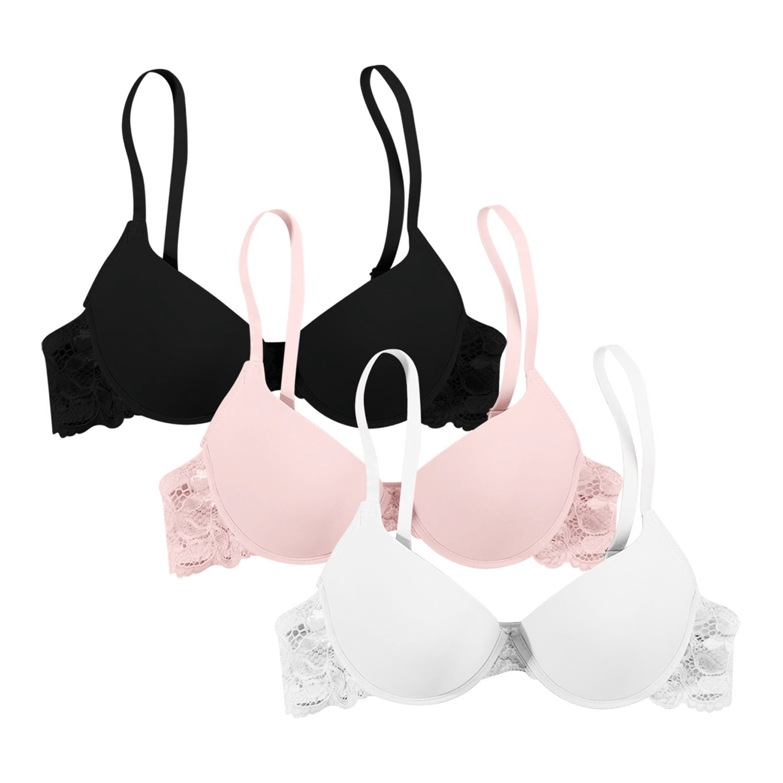FYDUU Women's Sexy Lace Balconette Bra See Through Demi Unlined Bras ...