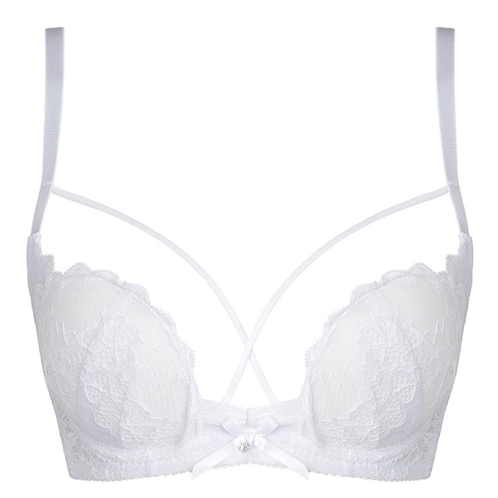 FYDUU Women's Wireless Bra Sexy Lace Half Cup Bra For Women Thin Small ...