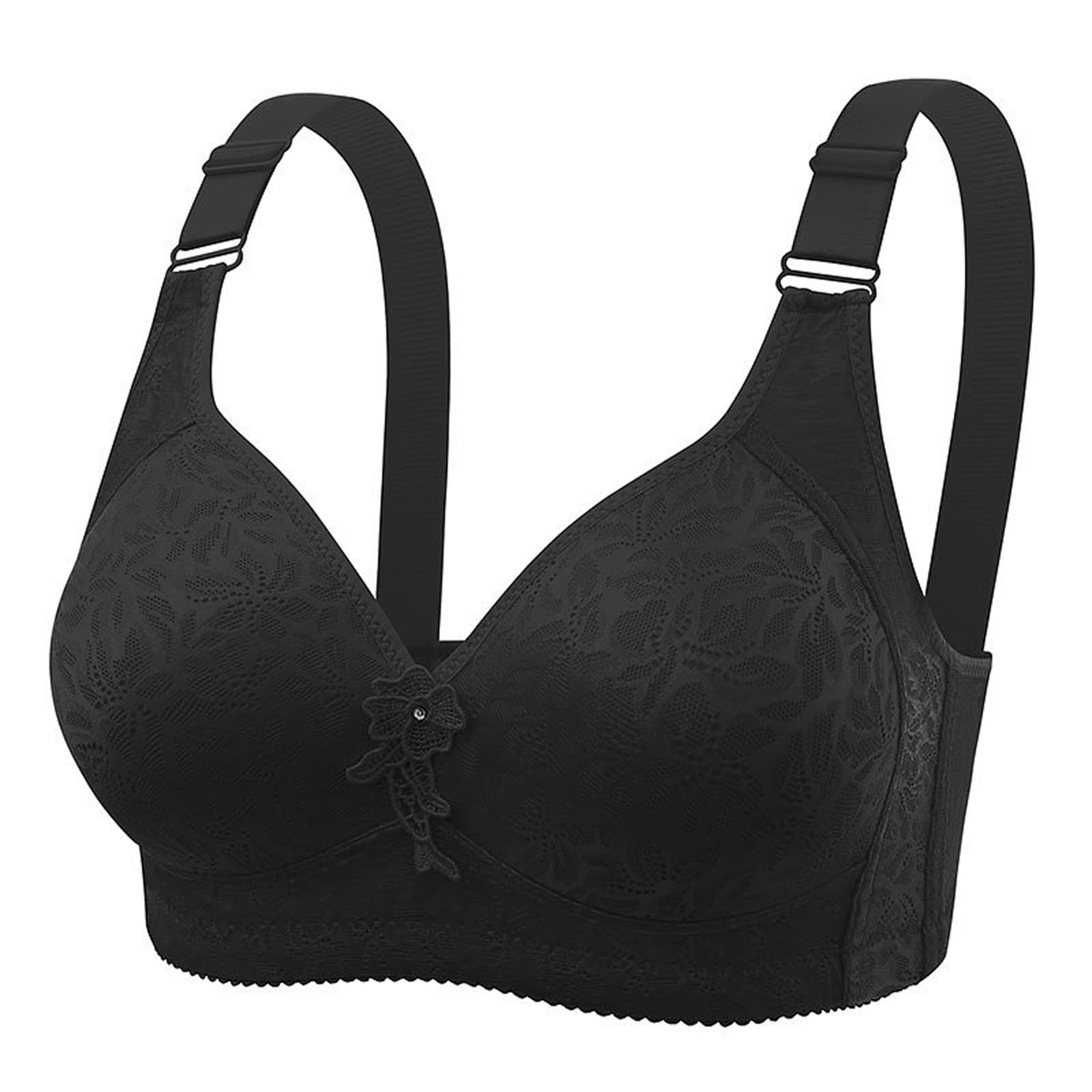 FYDUU Womens Wireless Bras Large Sized Steel Rimless Jacquard Thin Cup ...