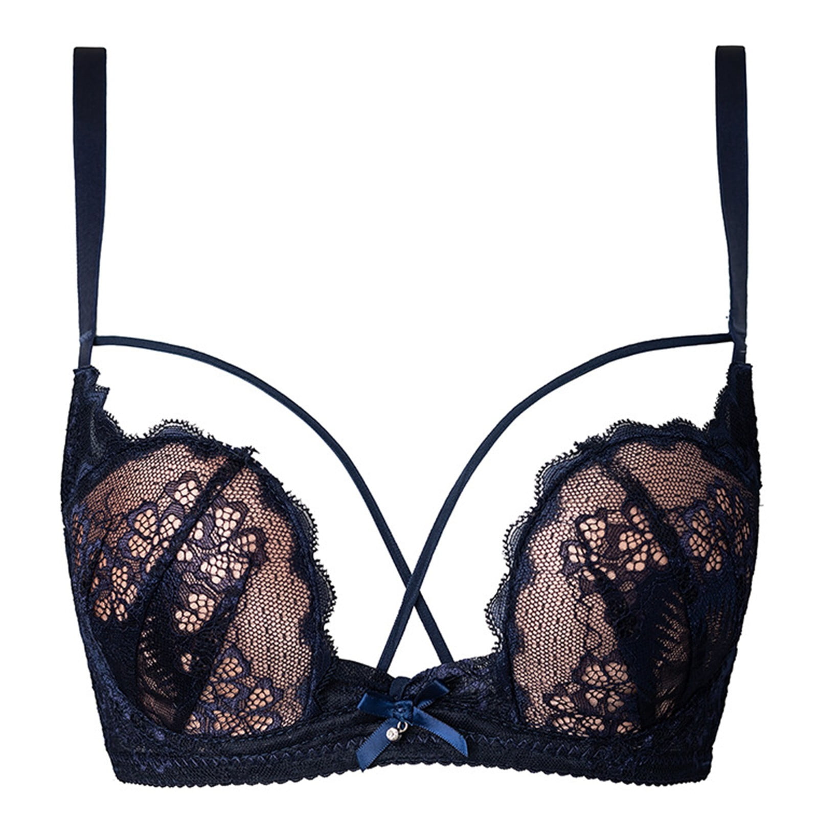 FYDUU Womens Wireless Bras Sexy Lace Half Cup Bra For Women Thin Small ...